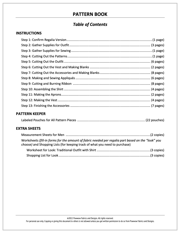 Boys Traditional Outfit Pattern Book – Powwow Fabrics and Designs